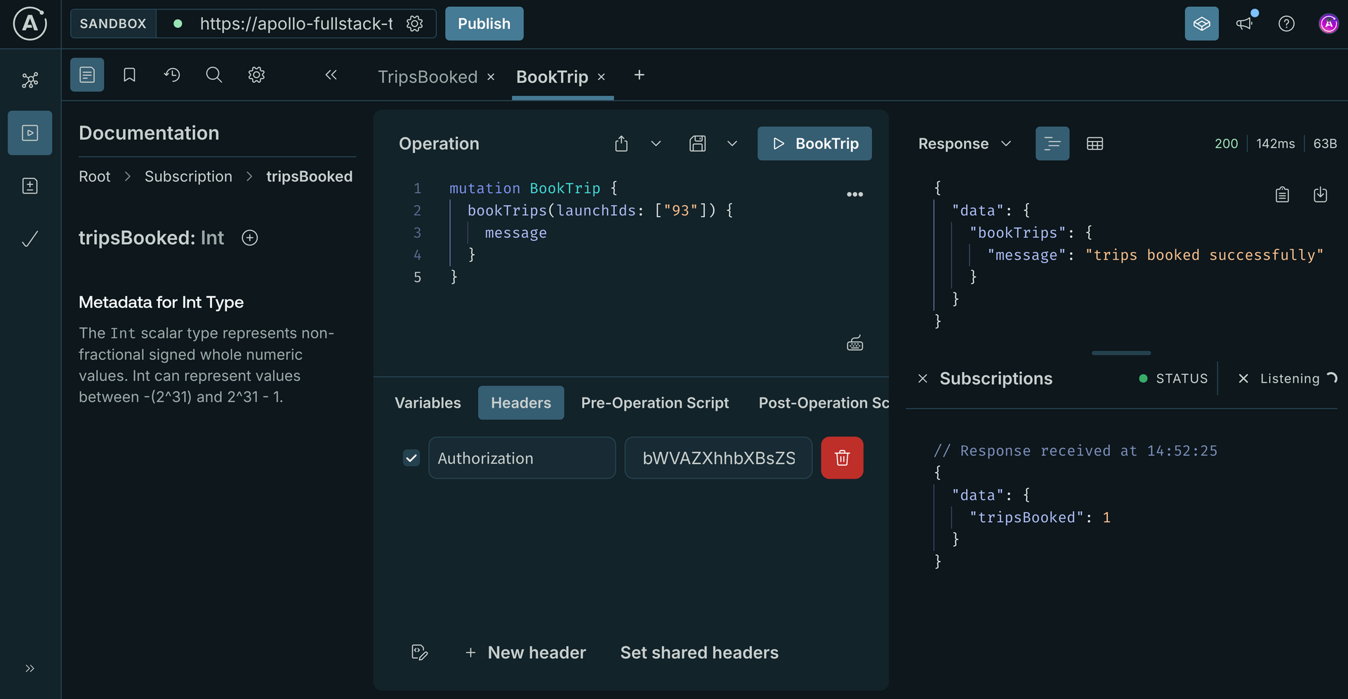Write your first subscription - GraphQL Tutorials