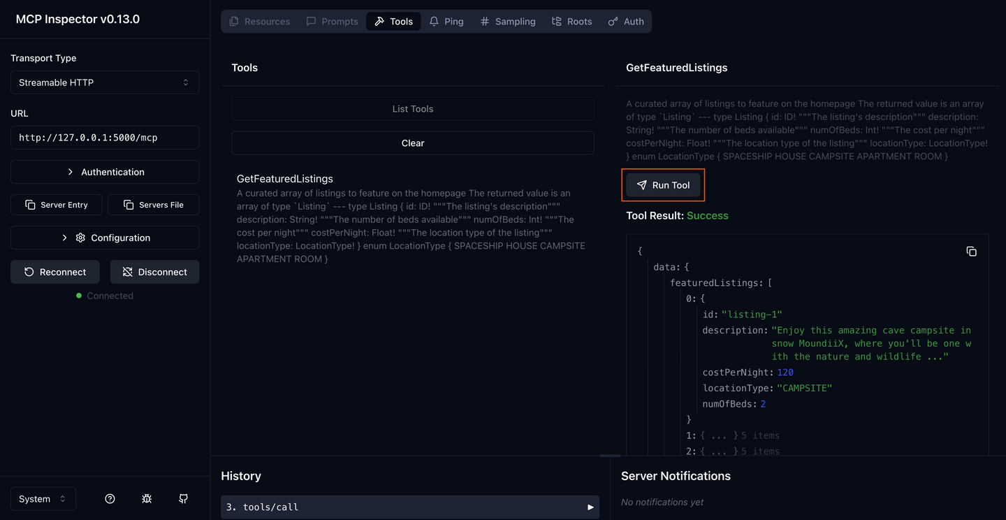 Using the MCP Inspector, a development tool for inspecting and ...