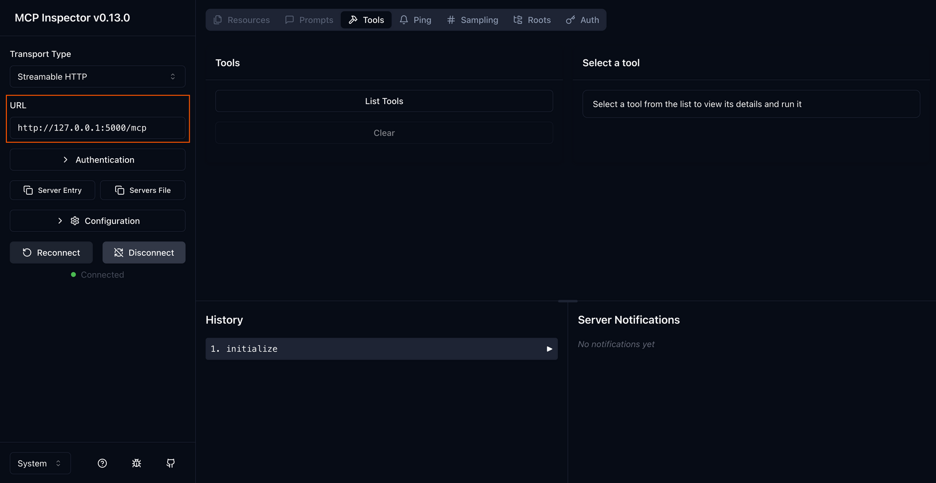 Using the MCP Inspector, a development tool for inspecting and troubleshooting MCP servers ...