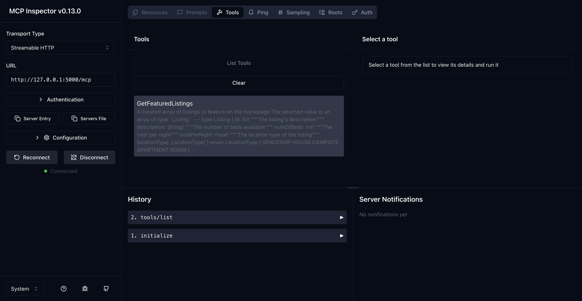 Using the MCP Inspector, a development tool for inspecting and troubleshooting MCP servers ...