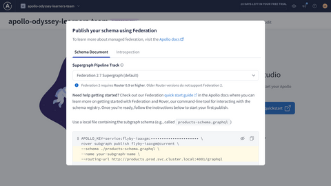 Publishing the subgraphs with Rover - GraphQL Tutorials